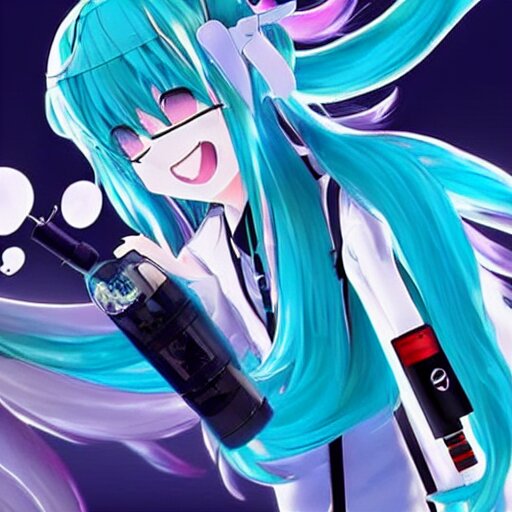 Lexica - Hatsune miku getting high by smoking weed with a vape pen ...