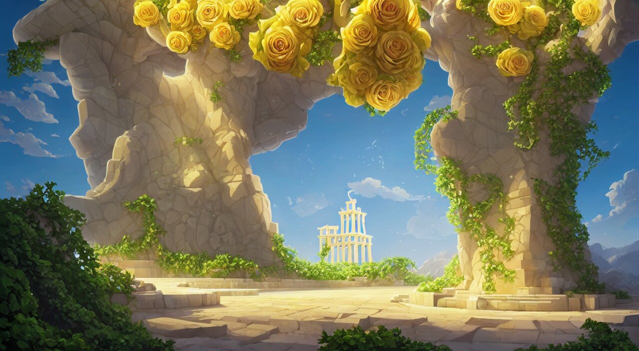 Lexica - painting of Atlantis zeus tower statue and hill valley grec ...