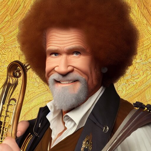 Lexica - An ultra detailed vector image of bob ross dressed as a ...