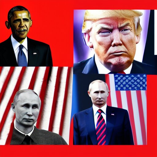 Lexica - Obama with an american flag wrapped around his head, trump and ...