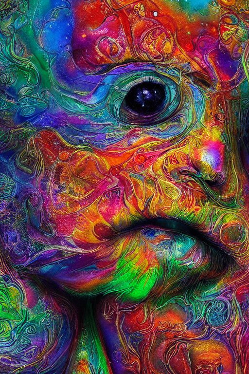 hyperrealistic abstract close-up Renaissance psychedelic!! celes ...