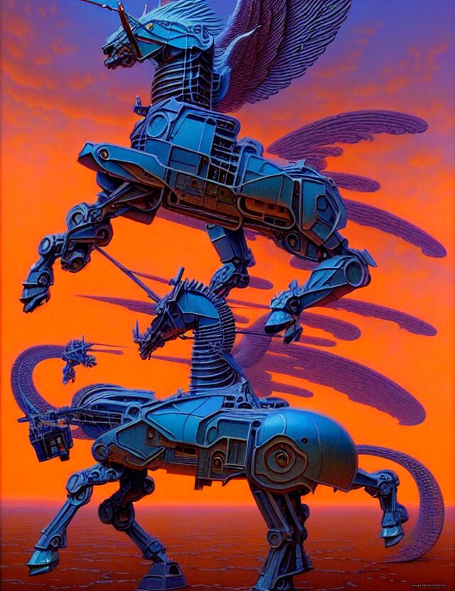 Lexica - A giant statue pegasus mecha, tim hildebrandt, wayne barlowe ...
