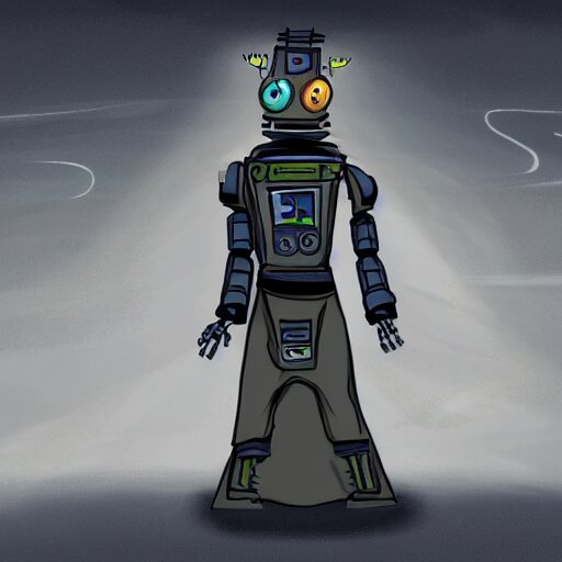 Lexica - Robot wizard, concept art