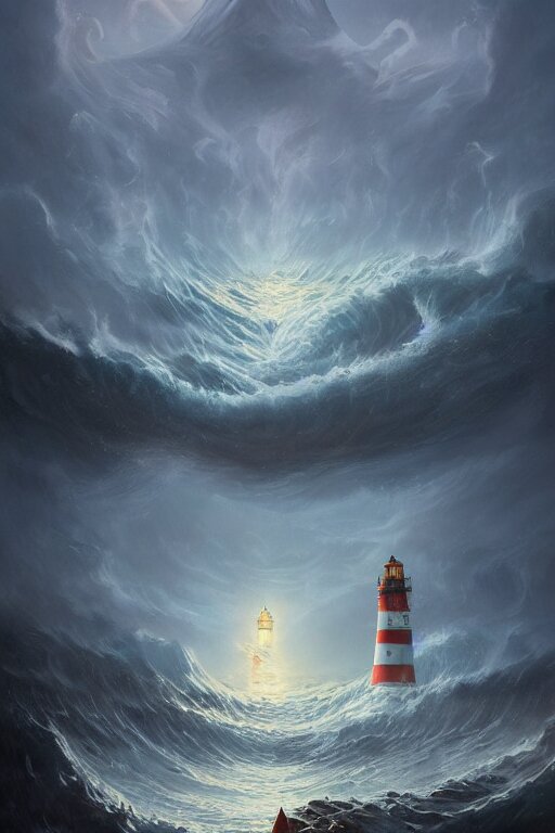 Lexica - Epic scene of cthulhu rising from the stormy ocean near a ...
