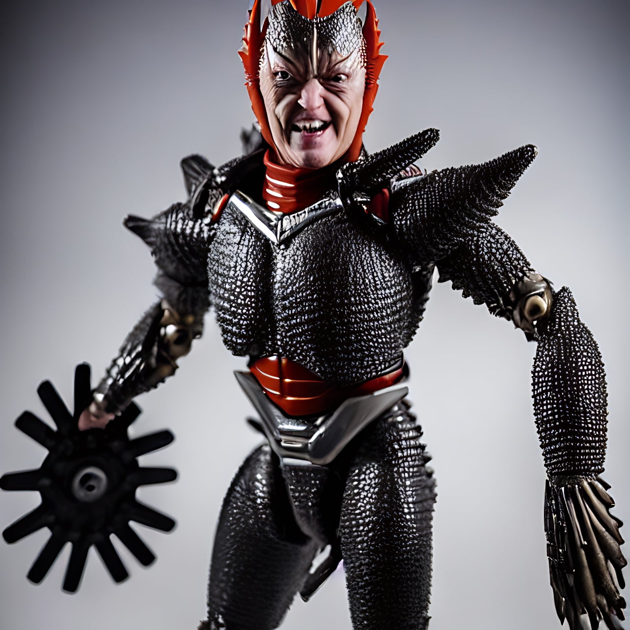 Lexica - Photorealistic razor starfish hybrid humanoid villain fighting ...