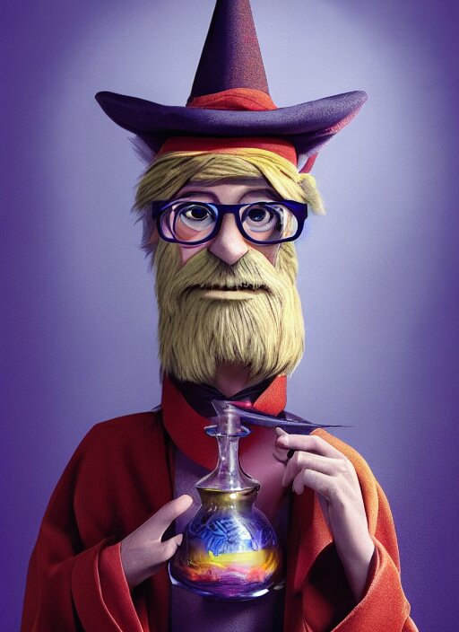 Lexica - An anthropomorphic beautiful male wizard portrait blowing a ...