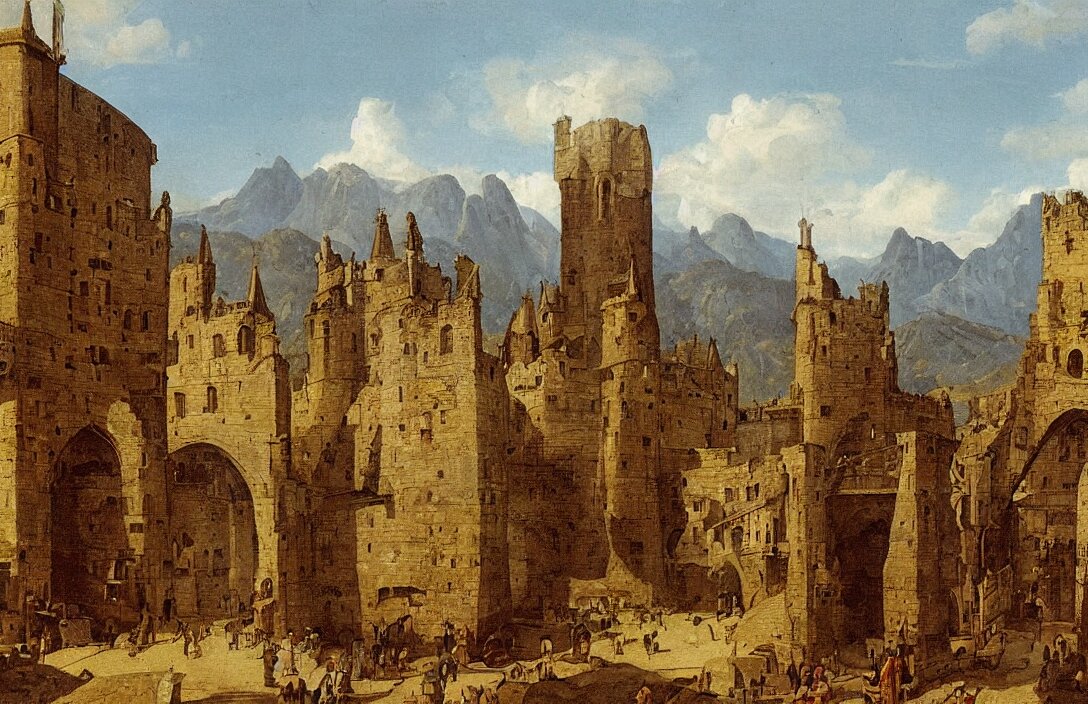 Lexica - View gates of a medieval city!! massive! majestic! tall ...