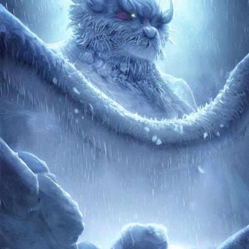 Lexica - A monster in the Arctic covered in snow, fractal Lighting, by ...