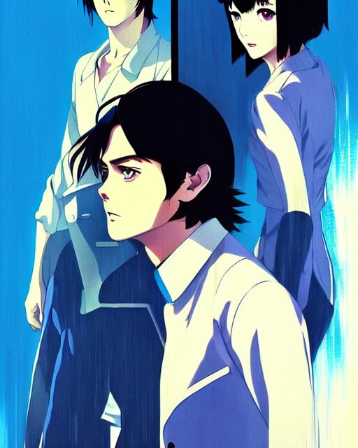 Lexica - Anime as young Alain Delon || cute-fine-face, pretty face ...