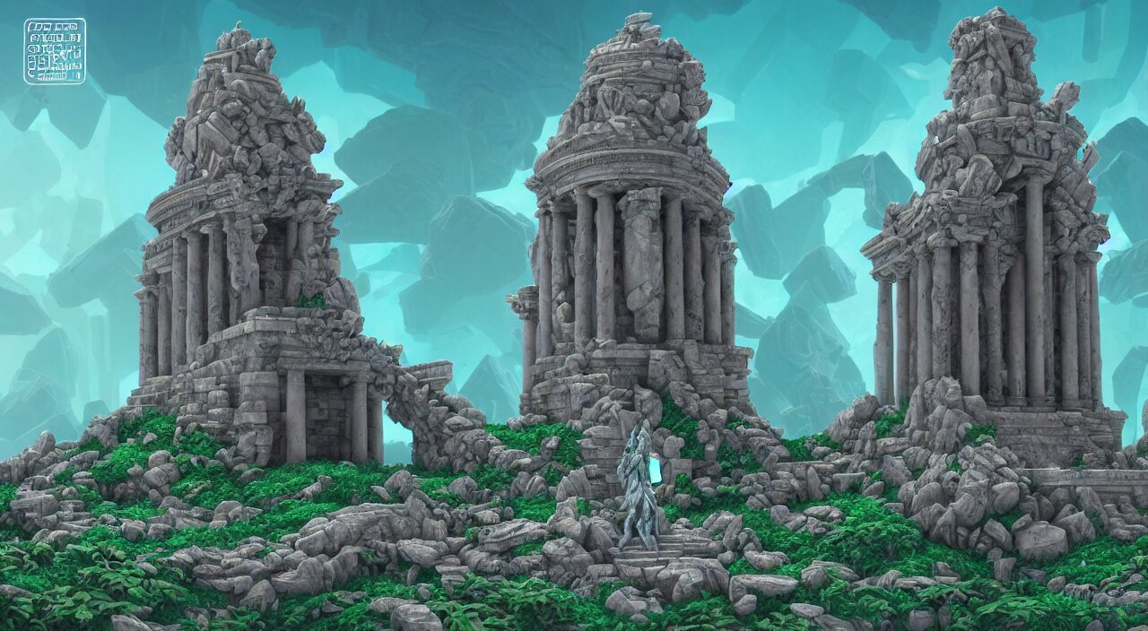 Lexica - Atlantis zeus statue and hill valley grec greeble temple of ...