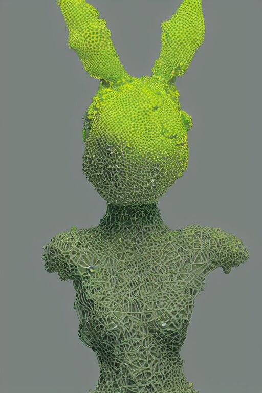 Lexica - Epic 3 d sculpture of trans model, mesh headdress, 2 0 mm ...