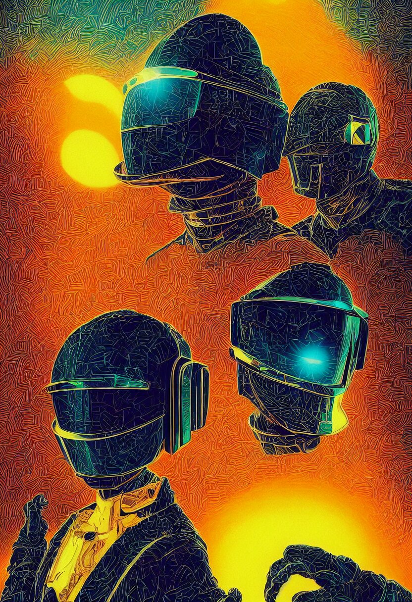 Lexica - Incredible Daft Punk portrait by Victo Ngai, Kilian Eng ...