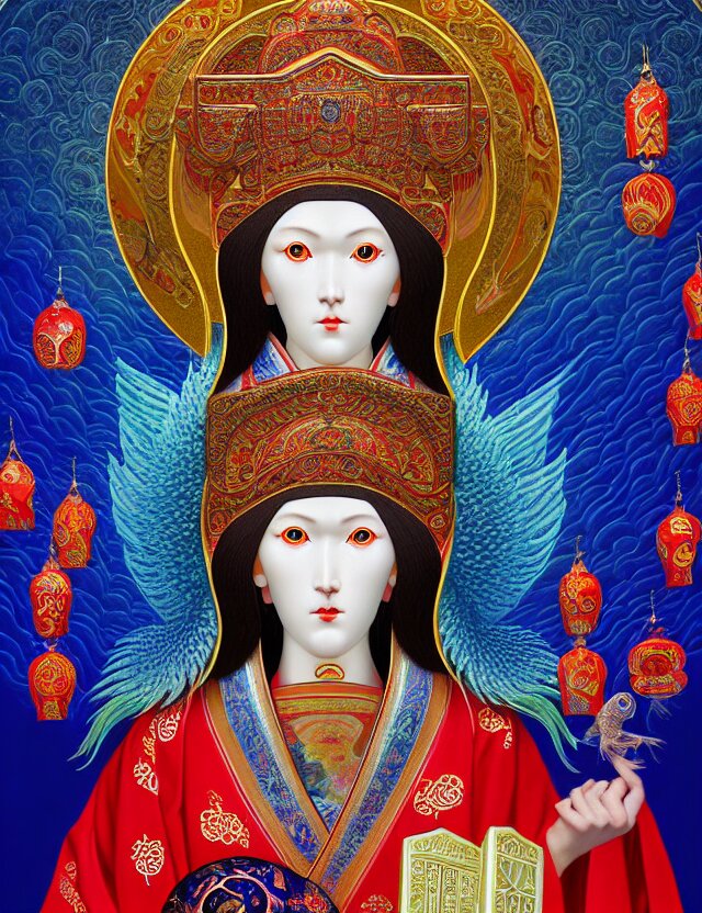 Lexica - 3 d goddess close - up profile portrait russian orthodox icon ...