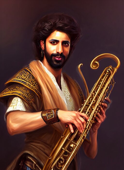Lexica - A _ fantasy _ style _ portrait _ painting _ of arabian male ...