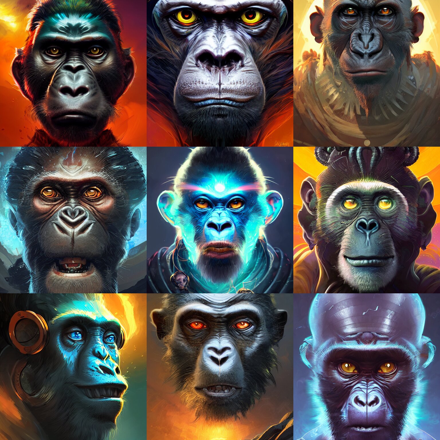 Lexica - A elemental face monkey with a black diamond in his forehead ...