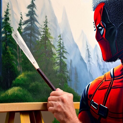 Lexica - A closeup photorealistic photograph of bob ross working on a ...