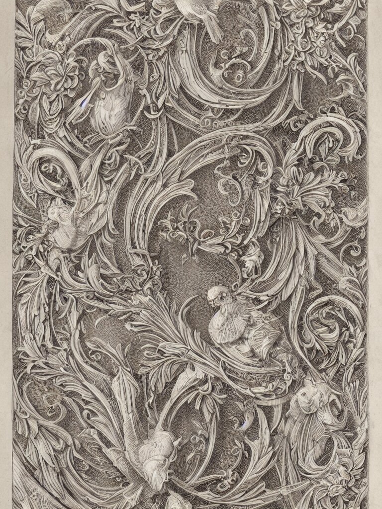 Lexica - Beautiful decorative ornamental engraving with classical ...