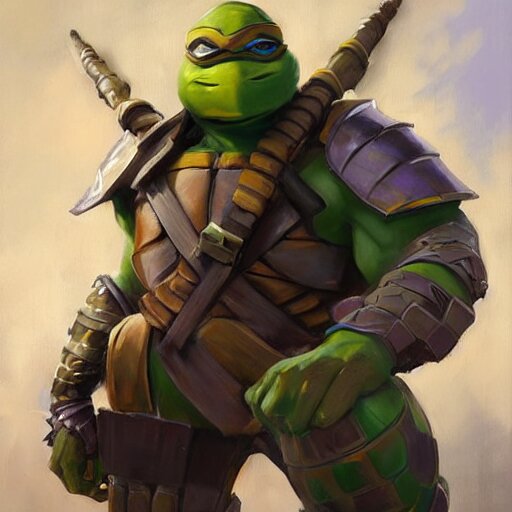 Lexica - Greg manchess portrait painting of armored donatello of tmnt ...