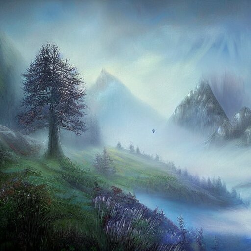 magical academy on a mountain, mist, fantasy, realism, by bagsha ...