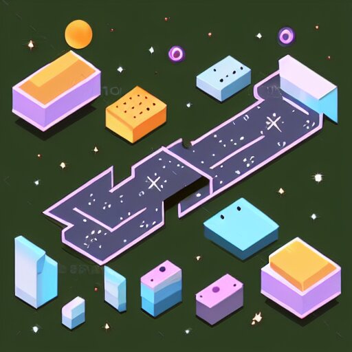 Lexica - Cute isometric galaxy