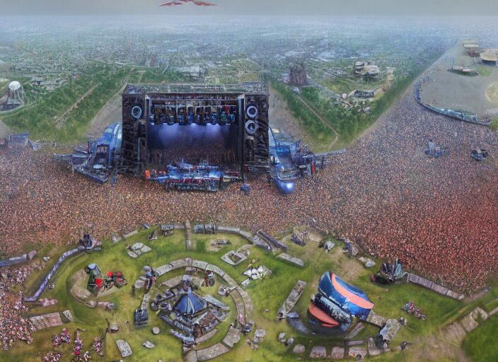 Lexica - Ultra realistic, wide angle view of the mainstage of defqon 1 music festival in 2 0 5 0 ...