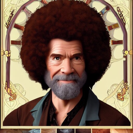 Lexica - An ultra detailed vector image of bob ross dressed as a ...