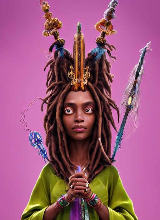 Lexica - An anthropomorphic beautiful goddess female wizard portrait ...