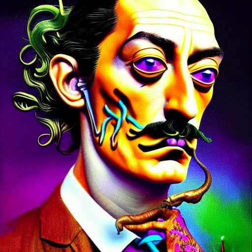 Lexica - An extremely psychedelic portrait of Salvador Dali, surreal ...