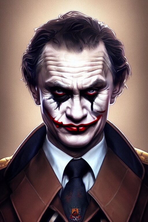 Lexica - Vladimir putin as joker, realistic portrait, symmetrical ...