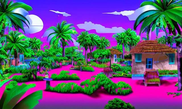 Lexica - Village in a vaporwave jungle, 4k, ultra realistic, award ...