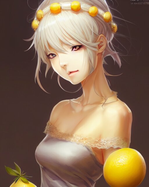 Lexica Character Concept Art Of An Anime Goddess Of Lemons Cute