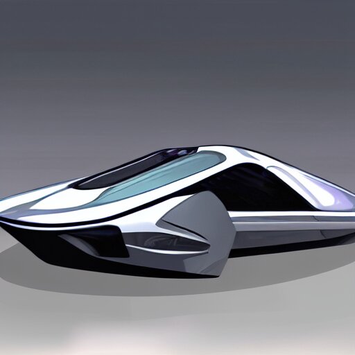 a hiper realistic digital art of a futurist spaceship car - Arthub.ai