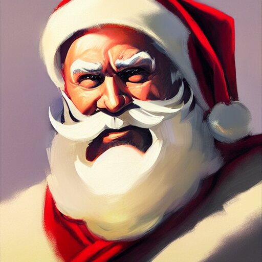 Lexica - Greg manchess portrait painting of partially armored santa ...