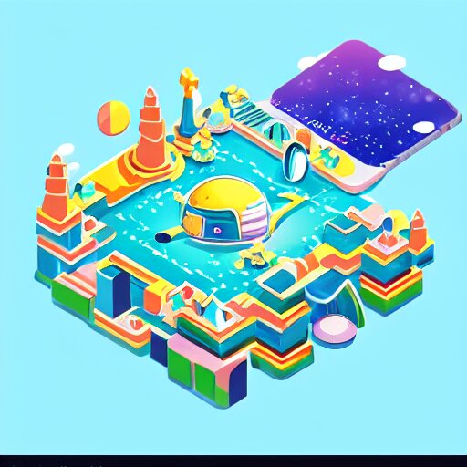 Lexica - Cute isometric galaxy