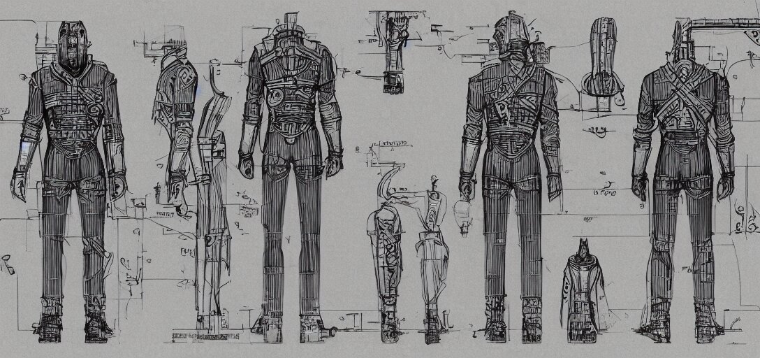Lexica - Blueprints for bioshock character, concept art, blueprint,