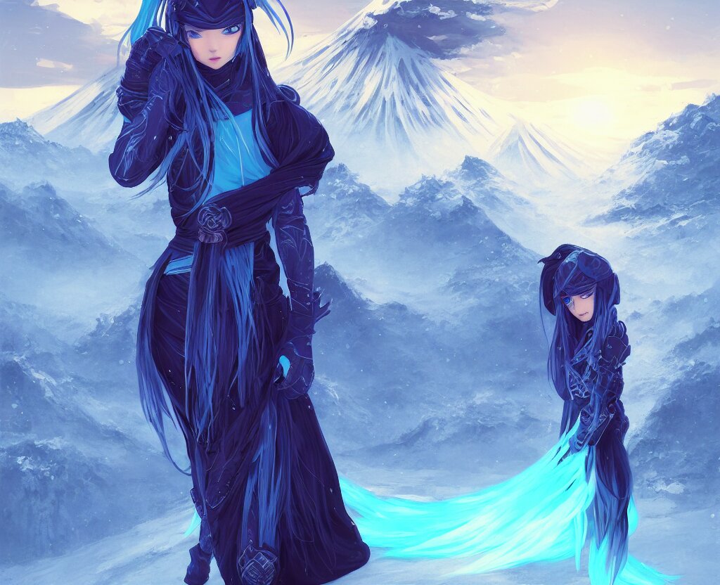 Lexica - Portrait light cyan hair ninja gaiden girl, black plus little ...