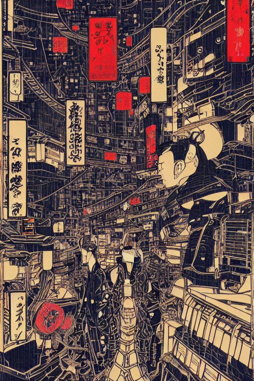 Lexica - Futuristic japanese cyberpunk bladerunner silk screen by ...