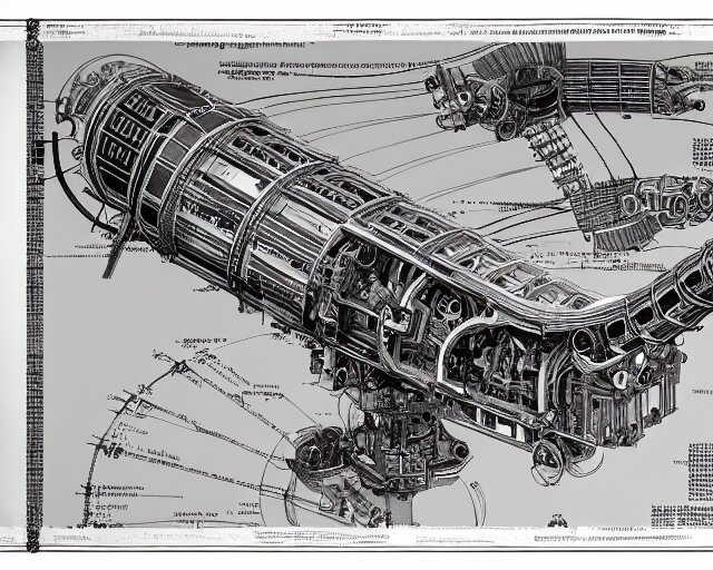 a full page of a mechanical blueprint showing a cutaway design f... - Arthub.ai