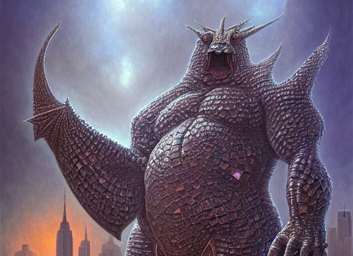 Lexica - Anthropomorphic d 2 0 triangle head in opal darkiron giant ...