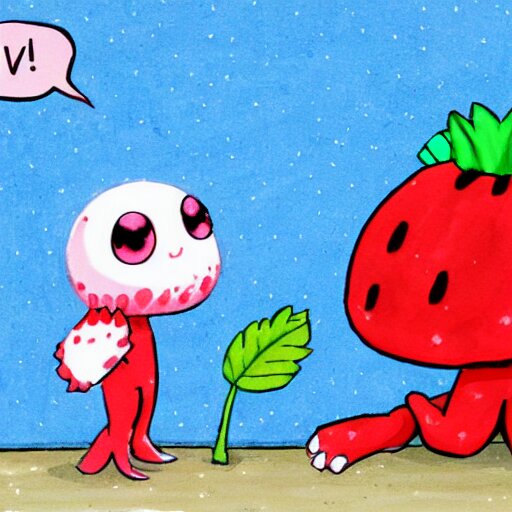 Lexica - Adorable strawberry creature trending on pixiv