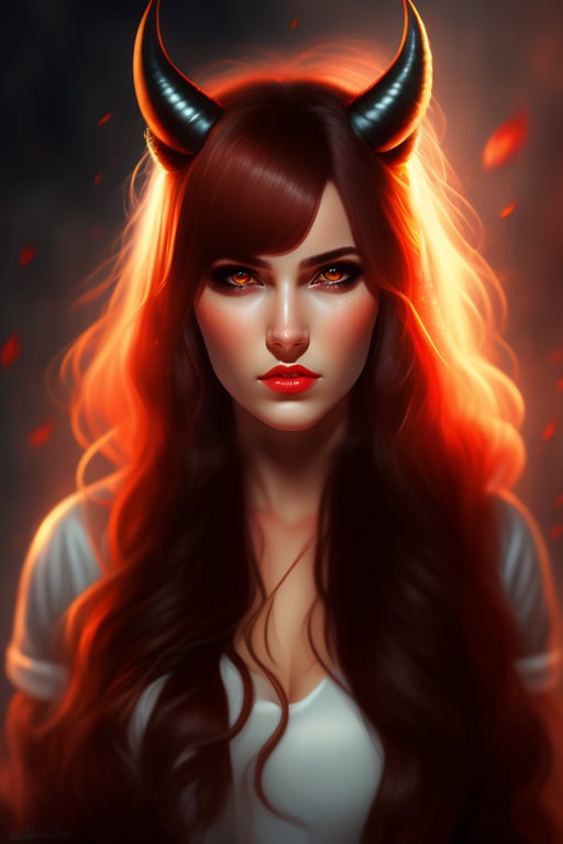 Hooded Female Demonic Horns