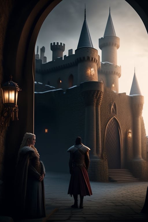 Dark Medieval Castle Painting