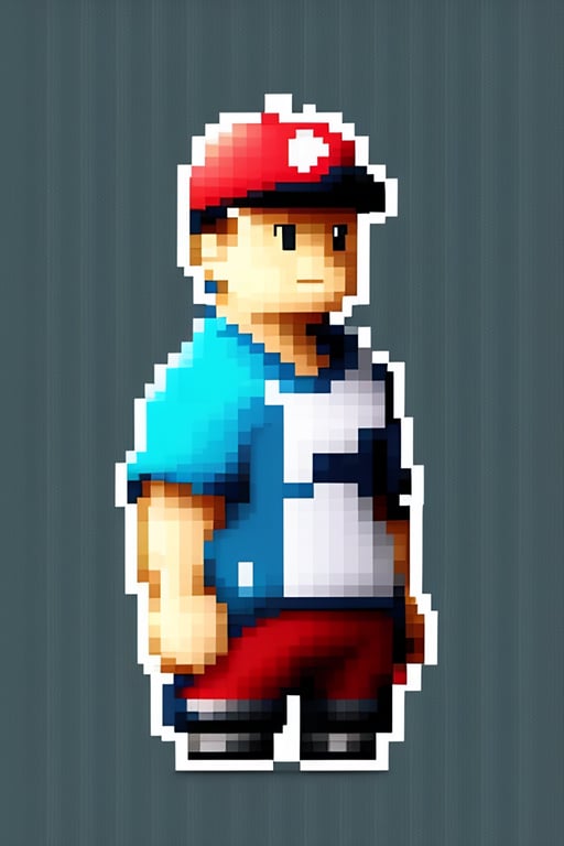 Pokemon Blue Trainer Pixelated
