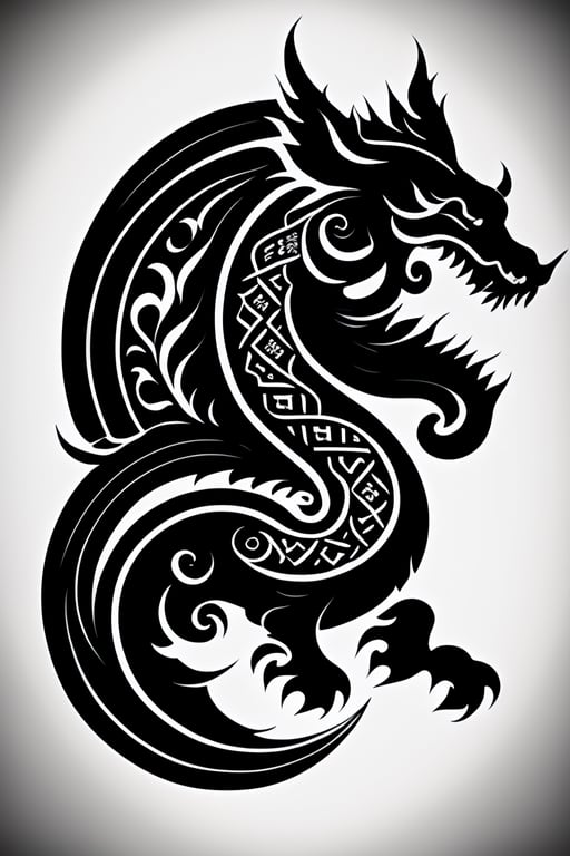 Tribal Chinese Dragon Tattoos