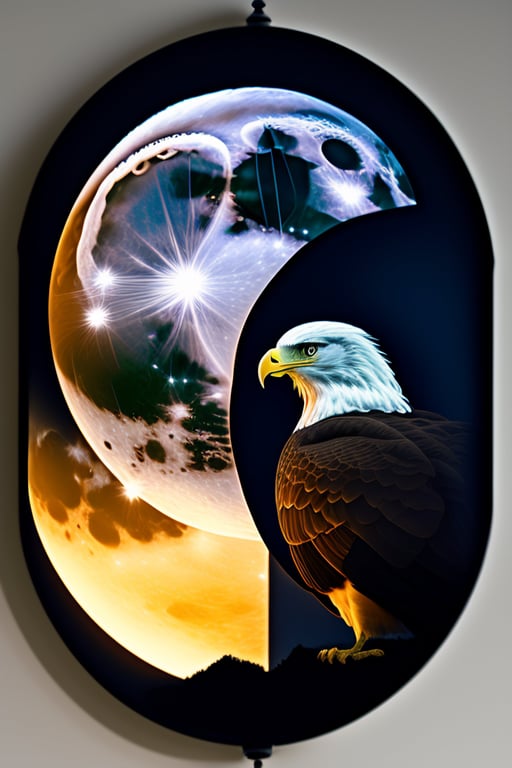 Eagle Flying In The Sky At Night