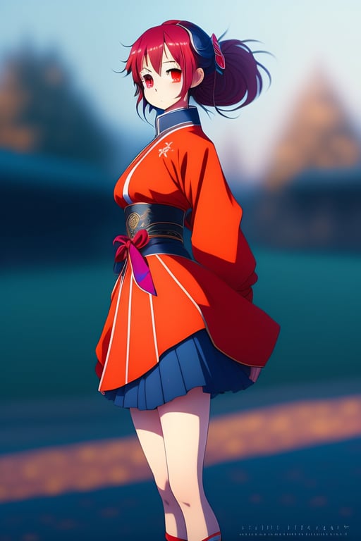 Anime Ponytail Front View