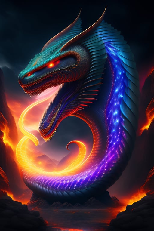 Lexica - dark dragon with blue flames