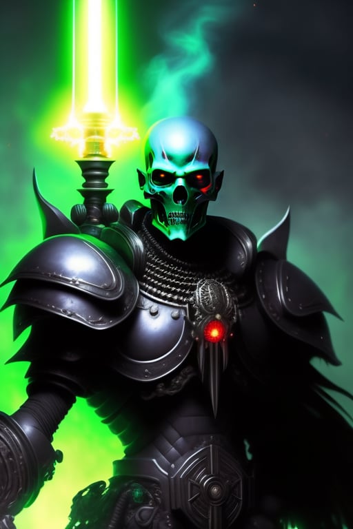 Black Skeleton In Armor And Cloak