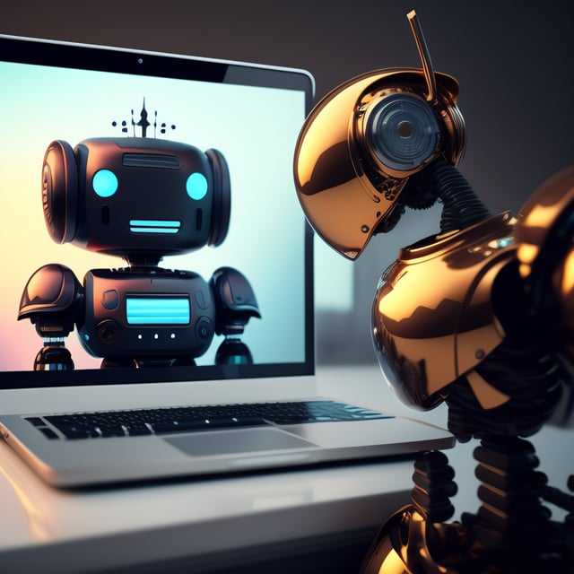 Lexica - a robot working with a computer