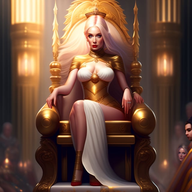 Woman Sitting On Throne